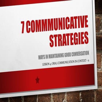 7 communicative strategies | PPTX