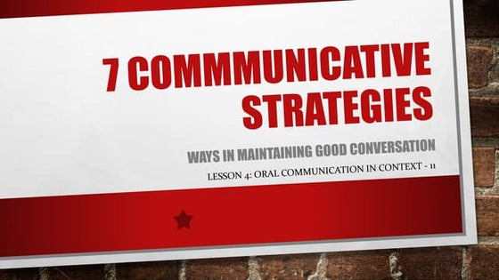 7 communicative strategies | PPTX