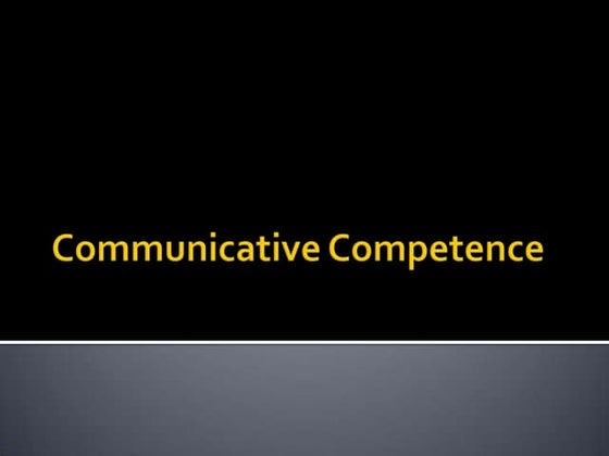 Communicative competence | PPT