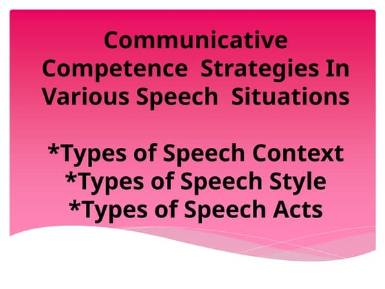 Types of speech act | PPTX