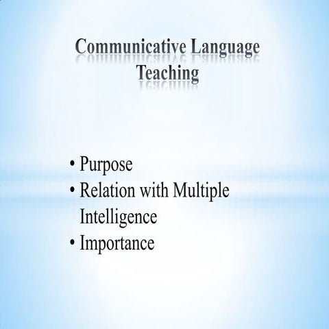 Communicative language teaching | PPTX