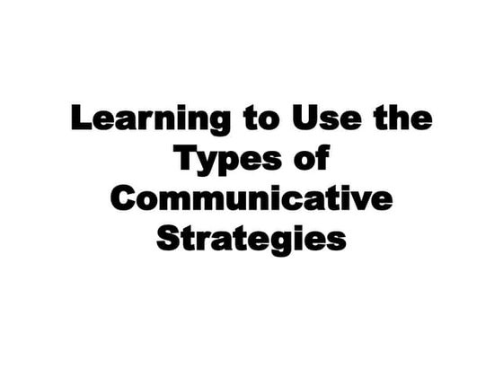 Communicative Strategies | PPT
