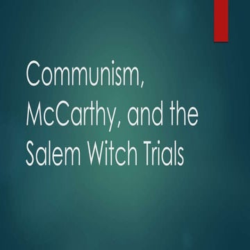 The Crucible: Historical Context | PPT