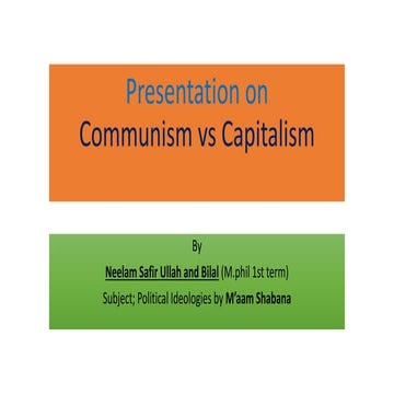 communism vs capitalism..socialism,Karl Marx | PPTX