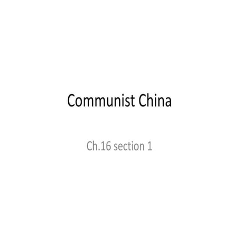 Communist china | PPT