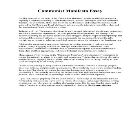Karl Marx Essay Pdf