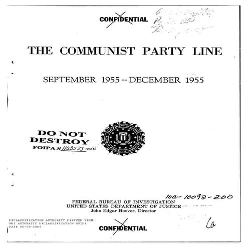 Communist party line fbi file series in 25 parts - vol. (3) | PDF