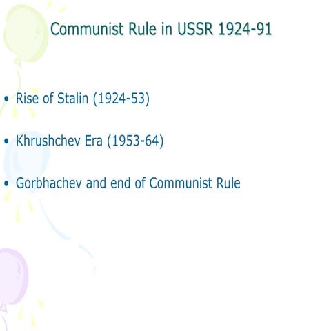 Communist rule in ussr 1924 91 | PPT