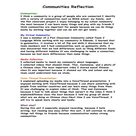 Communities reflection | DOCX
