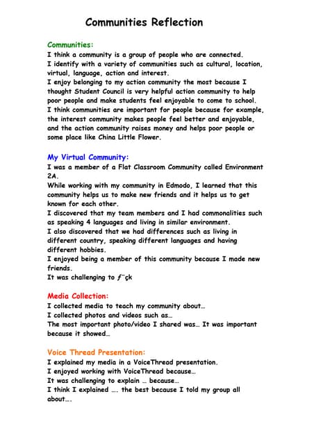 What is a community class 1- term 2 | PPT