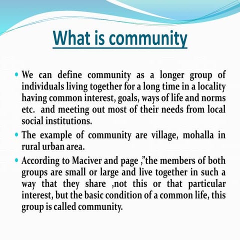 Characteristics of community | PPTX
