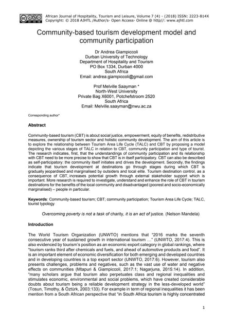 Community Based Tourism | PPTX