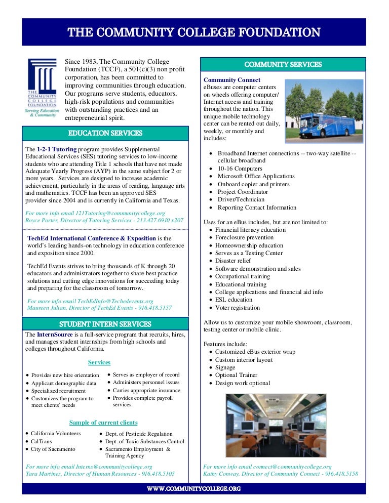 Community College Foundation Program Flyer