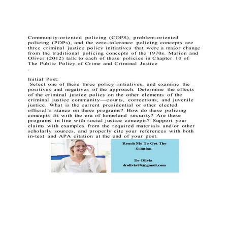 Community-oriented policing (COPS), problem-oriented policing (P | PDF