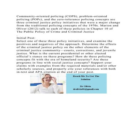Community Oriented Policing Cops Problem Oriented Policing Pops Docx