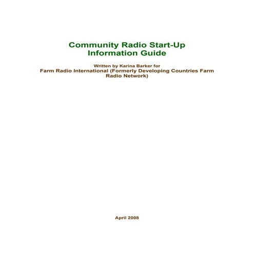 Community radio-start-up-guide e | PDF