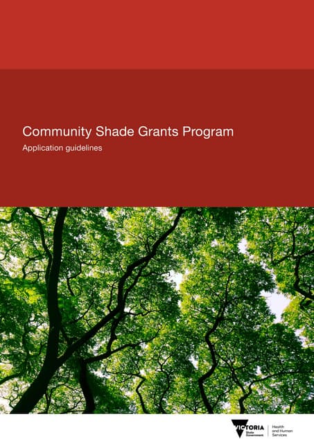 School Shade Grants Program Application Guidelines | PDF