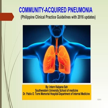Community acquired pneumonia cpg 2016 | PPT