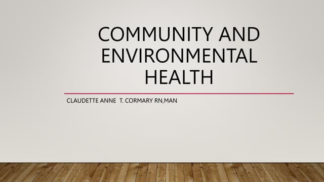 Community health problems | PPT