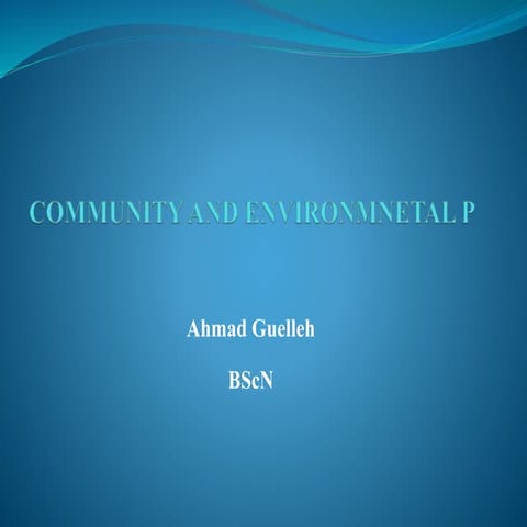 Community and environmnetal hygiene | PPTX