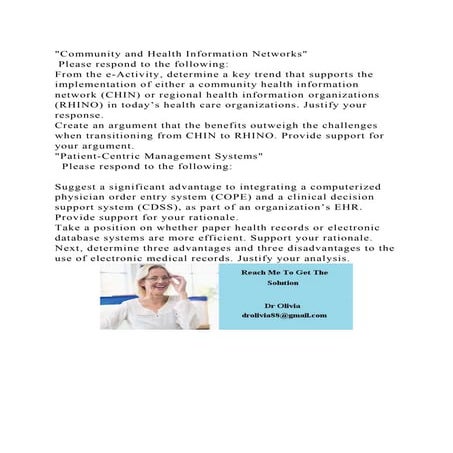 Community and Health Information Networks Please respond to the.docx