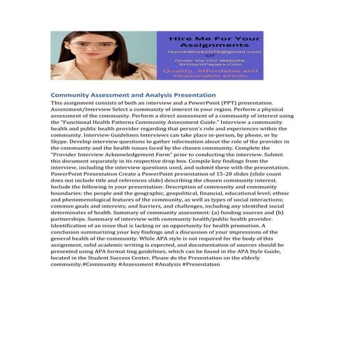 Community Assessment and Analysis Presentation.docx