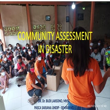 PRESENTATION COMMUNITY ASSESSMENTS IN DISASTERS | PPT