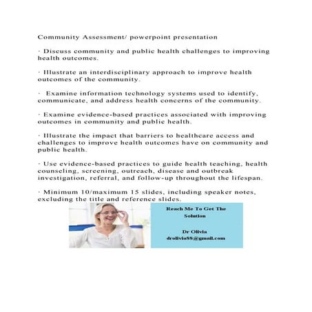 Community Assessment powerpoint presentation· Discuss community.docx