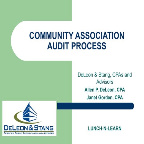 Community associations audit process | PPT