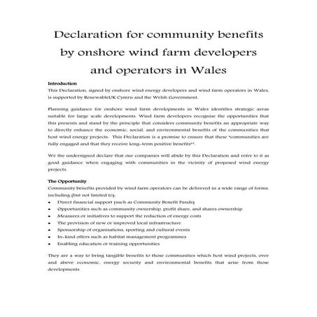 Community benefit declarationfinal | PDF