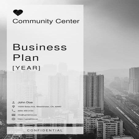 Community Center Business Plan Example | Upmetrics | PDF