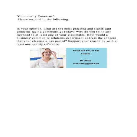 Community Concerns Please respond to the followingIn you.docx