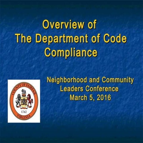 Overview of The Department of Code Compliance | PPT