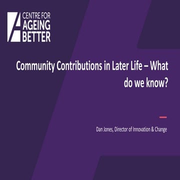 Community contributions in later life | PPTX