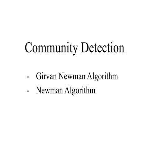Community detection | PDF