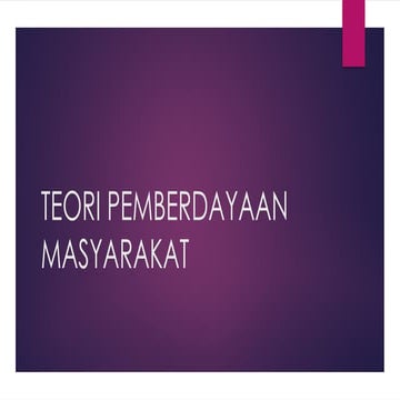 Community Development_2.pptx teori pemberdayaan masyarakat | PPTX