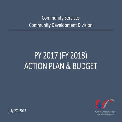 Community Development Budget & Action Plan | PPT