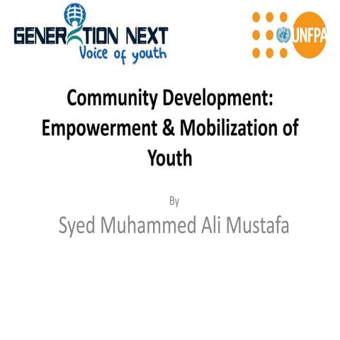 Community Development: Empowerment and Mobilization of Youth | PPT