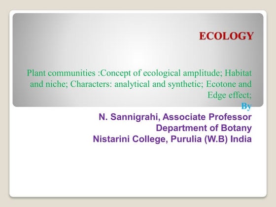 PLANT ECOLOGY | PPT