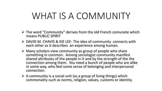 Concept of community | PPT
