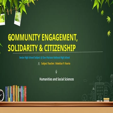 Overview on Community Engagement, Solidarity and Citizenship | PPTX