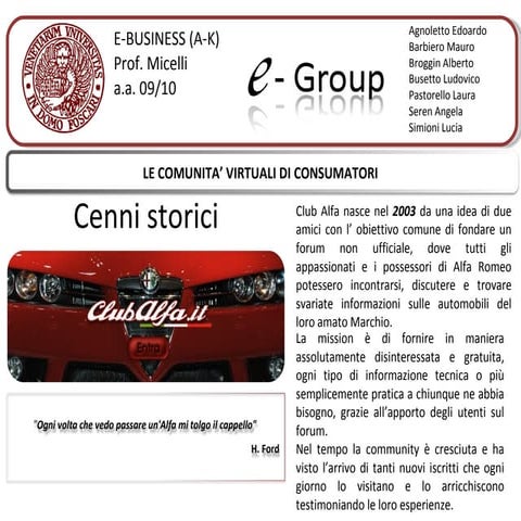 Community Esercitazione2 | PPT