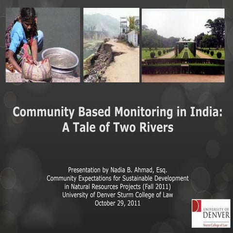 Community Based Monitoring in India: A Tale of Two Rivers | PPTX