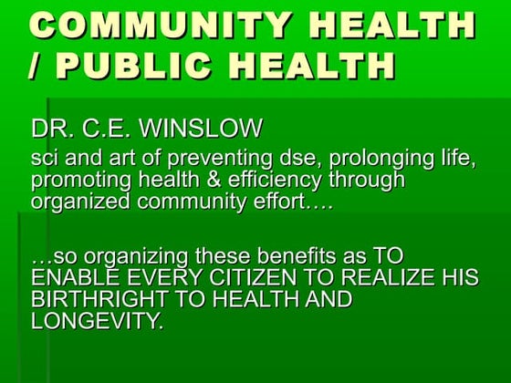 Community health | PPTX | Medical Health
