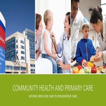 Community Health and Primary Care: Moving from Sick Care to ...