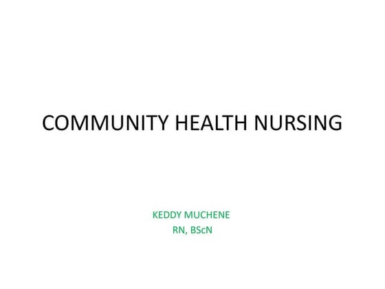 COMMUNITY HEALTH NURSING | PDF