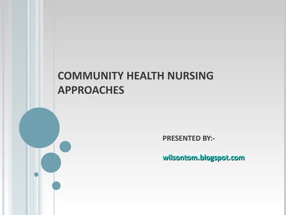 COMMUNITY HEALTH NURSING DIAGNOSIS | PPTX | Physical Therapy | Wellness