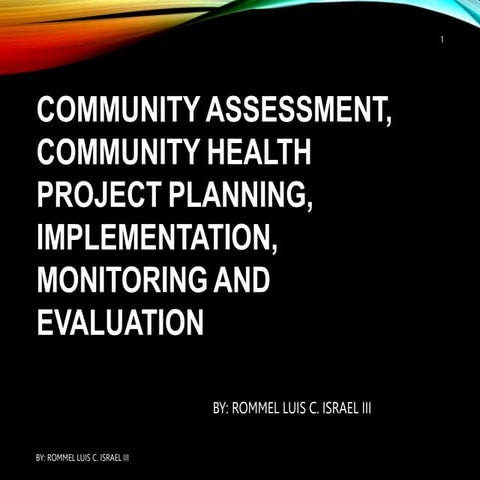 Community Health Project Planning, Implementation, Monitoring, and ...