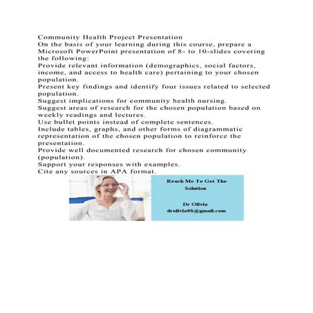 Community Health Project PresentationOn the basis of your learning.docx