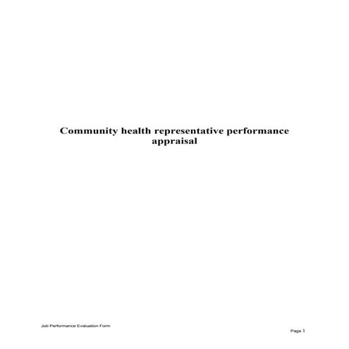 Community health representative performance appraisal | DOC